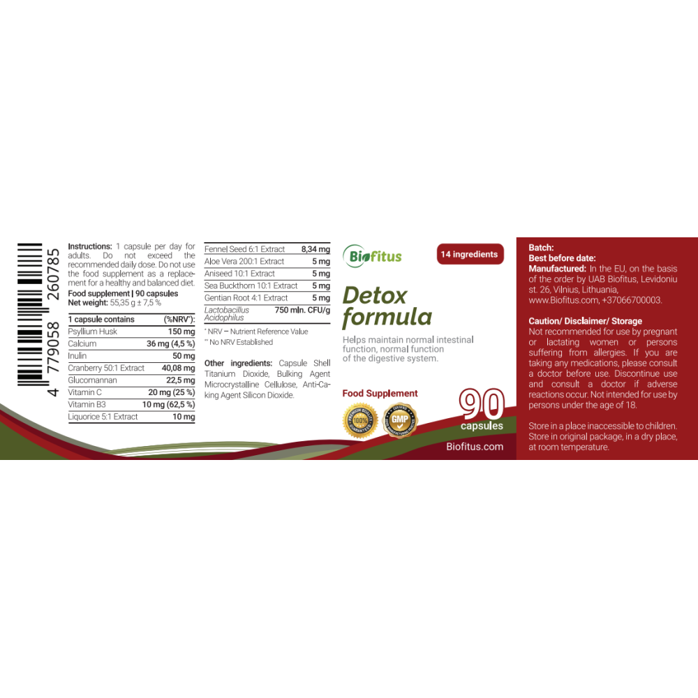 Detox formula, 0€ piegāde | Biofitus